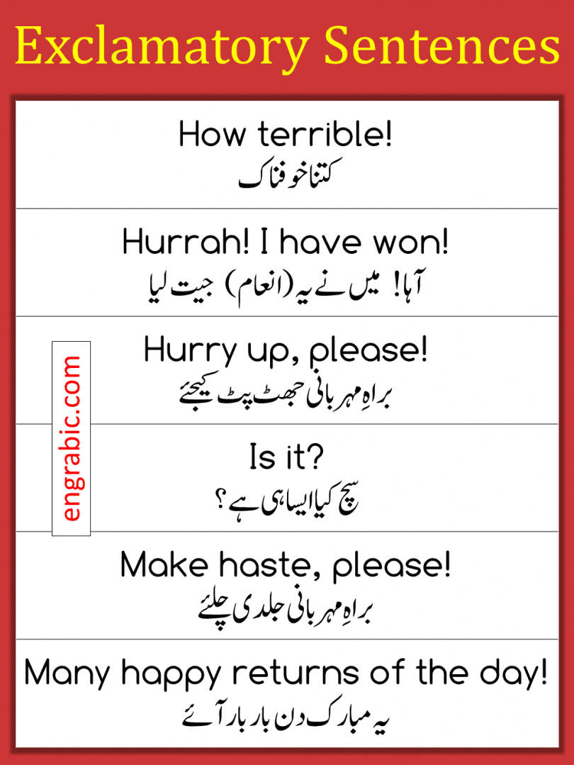 Exclamatory Sentences | Definition Examples and Uses - Engrabic