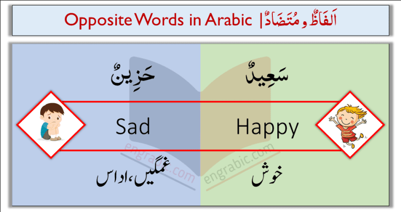 50 Common Opposite Words in Arabic With English and Urdu Meanings