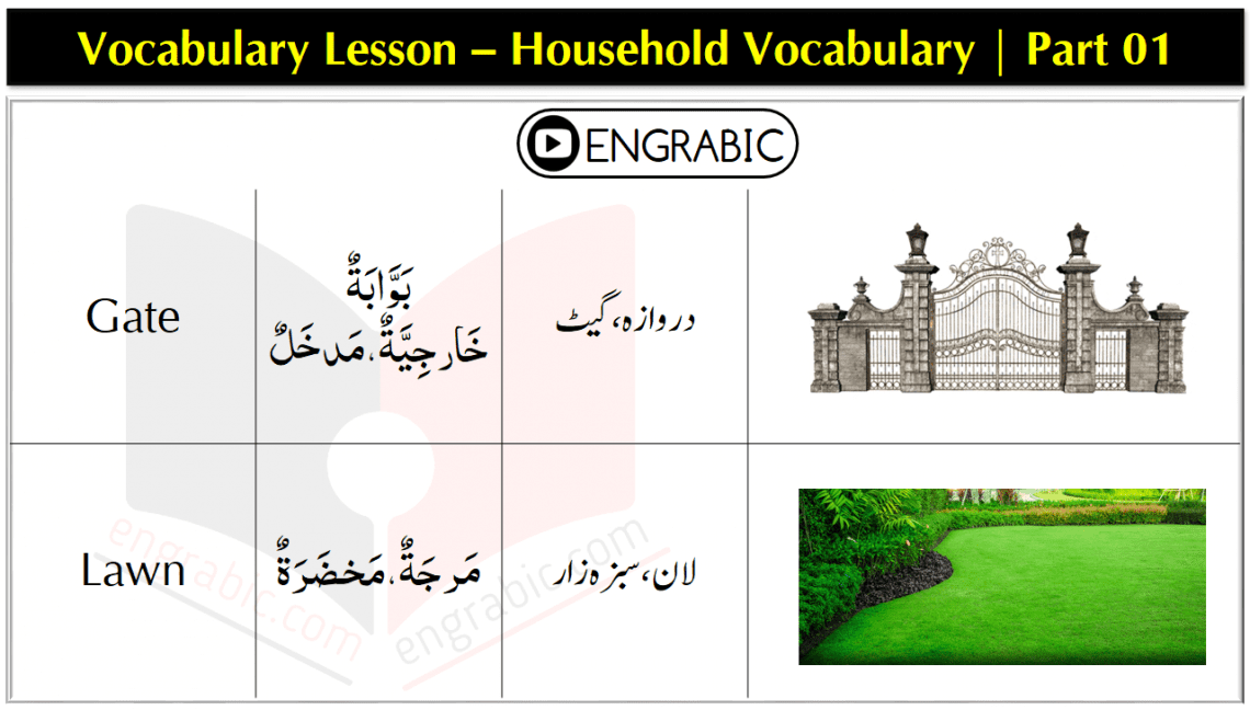 Household Items in Arabic | Arabic Vocabulary | Household Items List ...