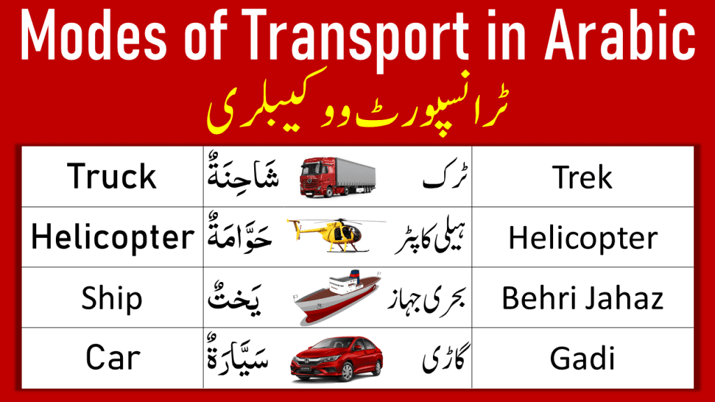 Transportation in Arabic | Means of Transport in Arabic - Engrabic