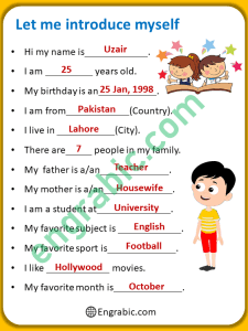Self Introduction in English | Introduce Yourself in English - Engrabic
