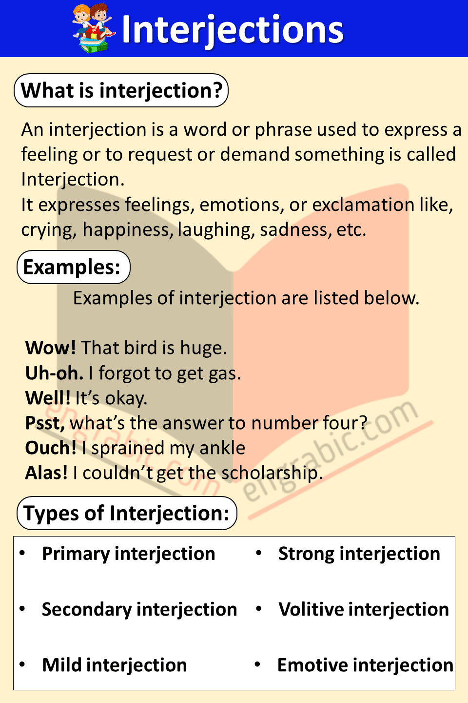 Interjections - Definition, Rules and Examples - Engrabic