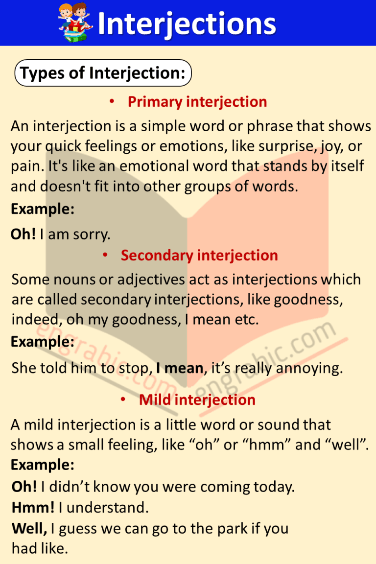 Interjections - Definition, Rules and Examples - Engrabic