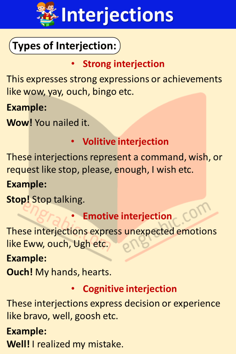 Interjections - Definition, Rules and Examples - Engrabic