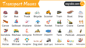 55 Transport Means in English with Pictures - Engrabic
